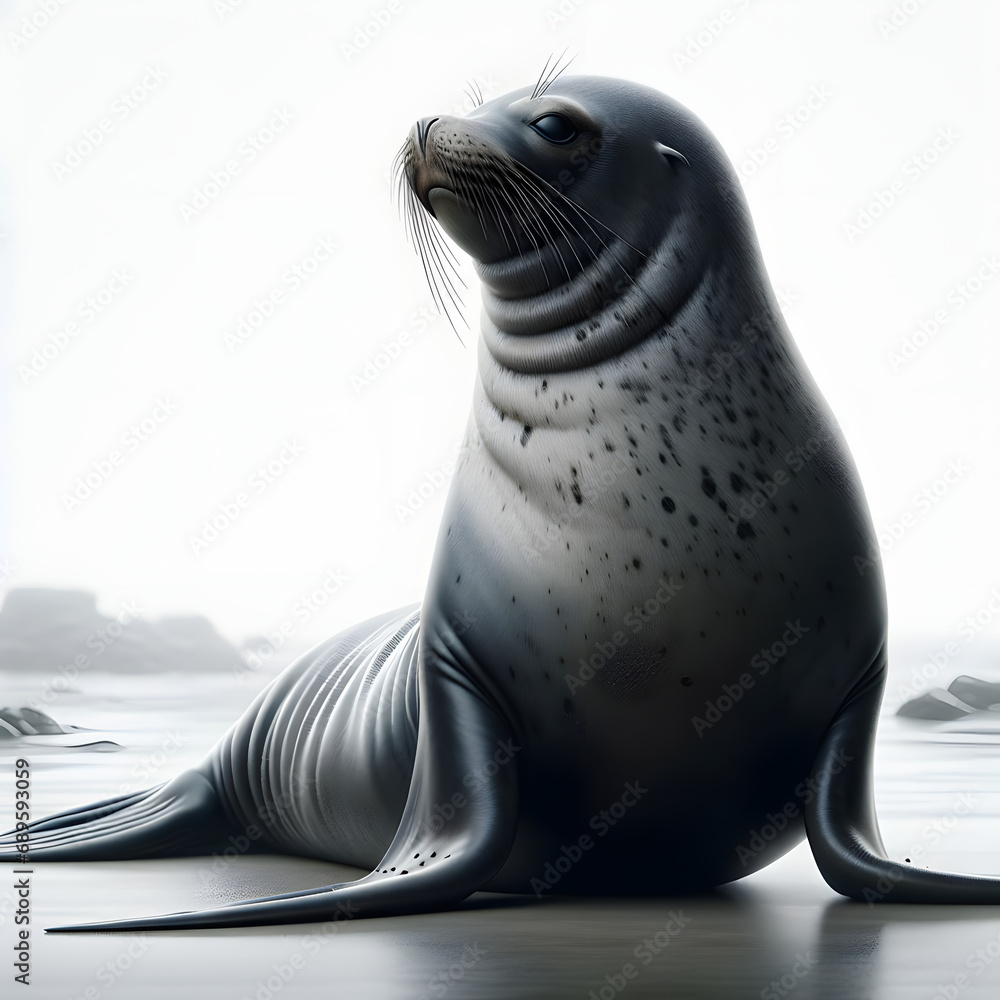 Foca aislada fondo rocoso, Phocidae, El Baile del Mar: Un Retrato ...