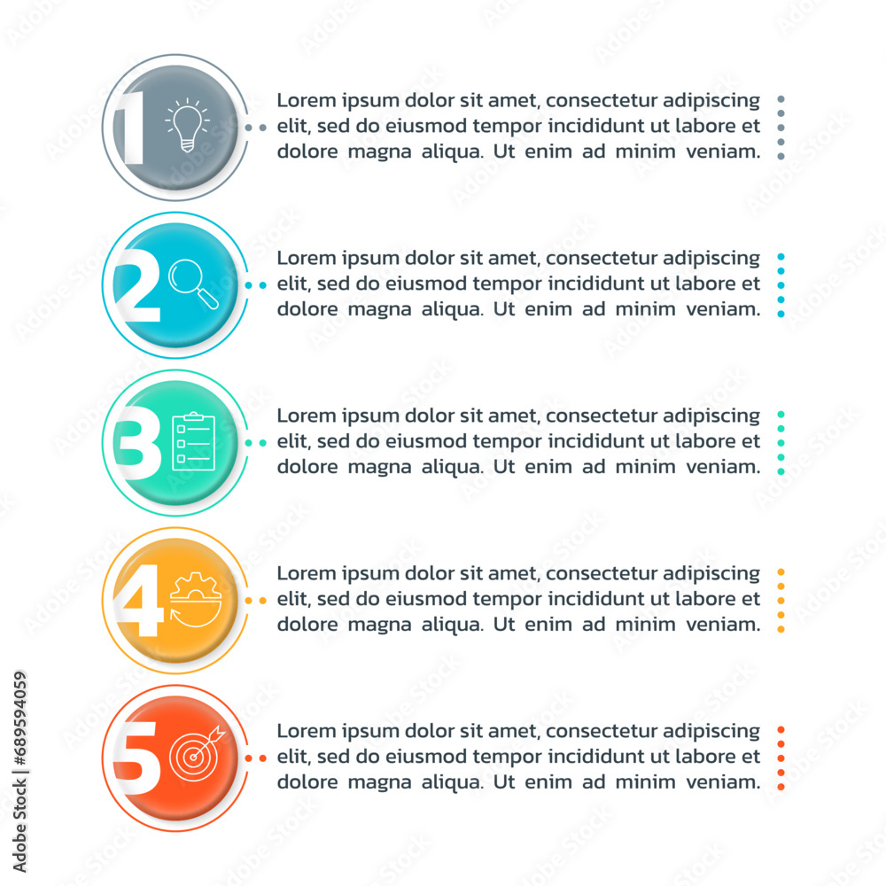 5 steps option infographic template. Presentation, layout design with ...