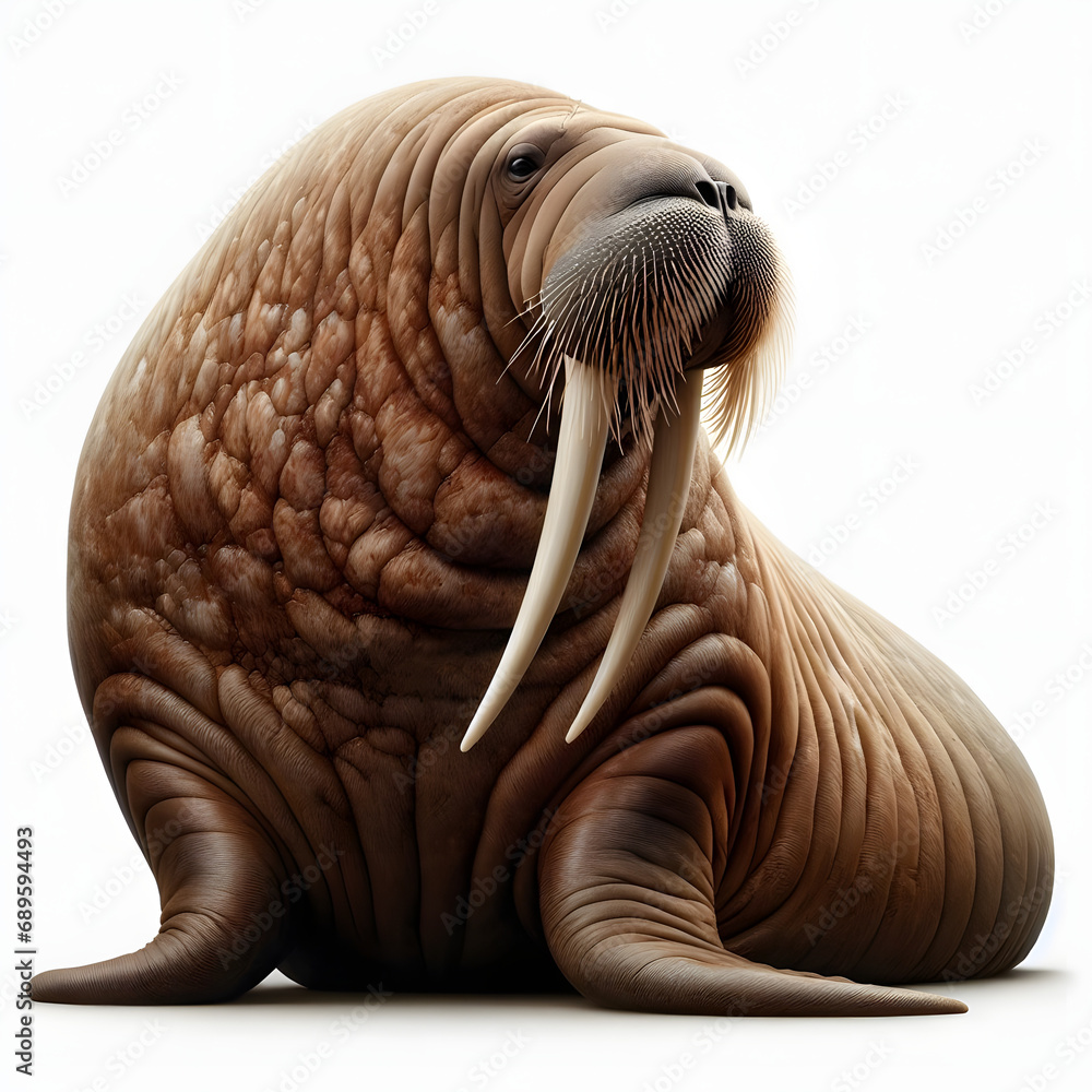 Morsa, Odobenus rosmarus, Colmillos del Ártico: Un Retrato Majestuoso ...