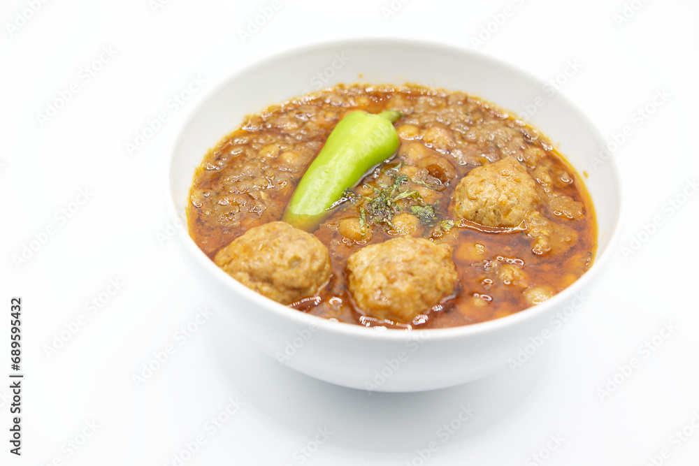 kofta chana Indian street foods background- chickpeas curry, chana ...