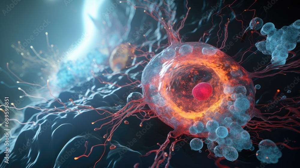 Cancer cell metastasis disease anatomy concept as growing malignant ...