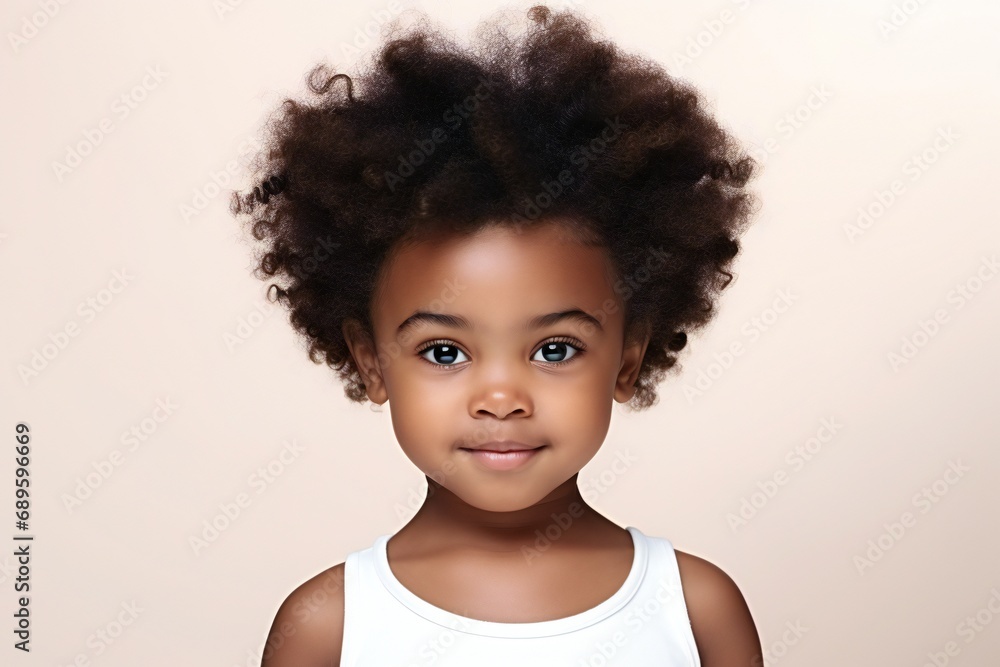 Young baby girl african beauty girl pull back hair with makeup style on ...