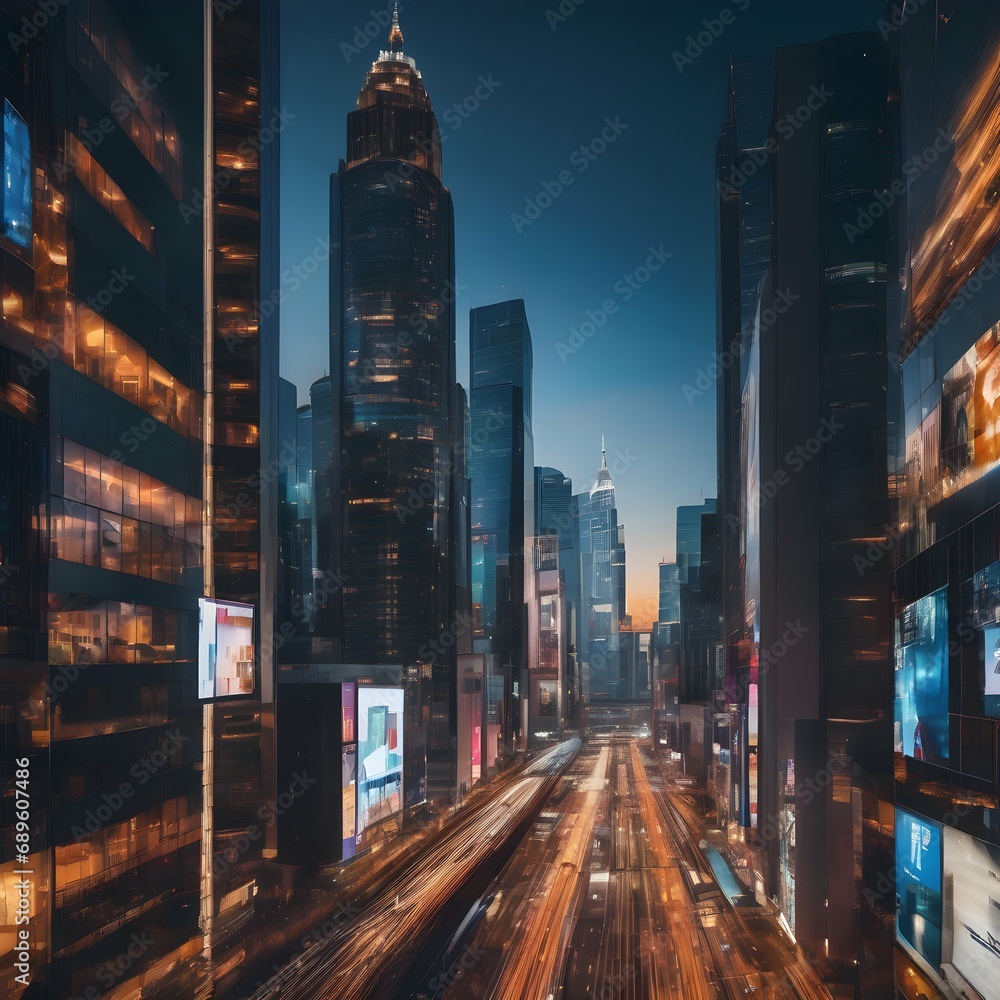 A cityscape social media background with urban architecture and city ...