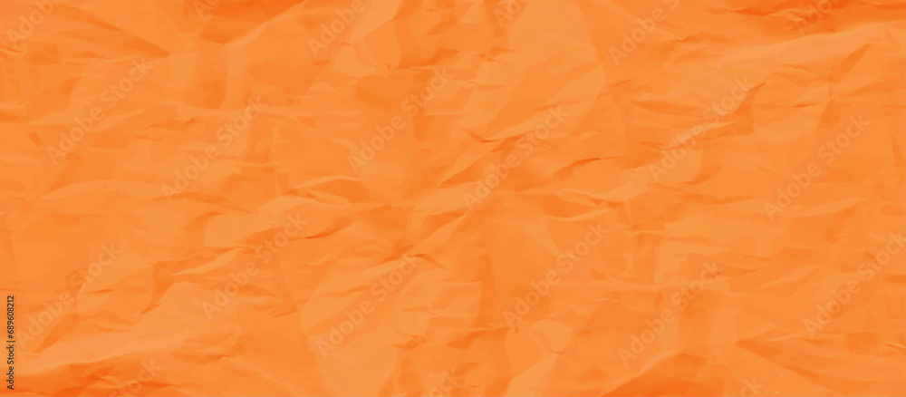 Orange creased crumpled paper texture can be use as background .Ragged ...