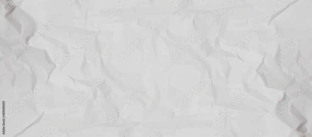 White creased crumpled paper sheet texture can be use as background ...