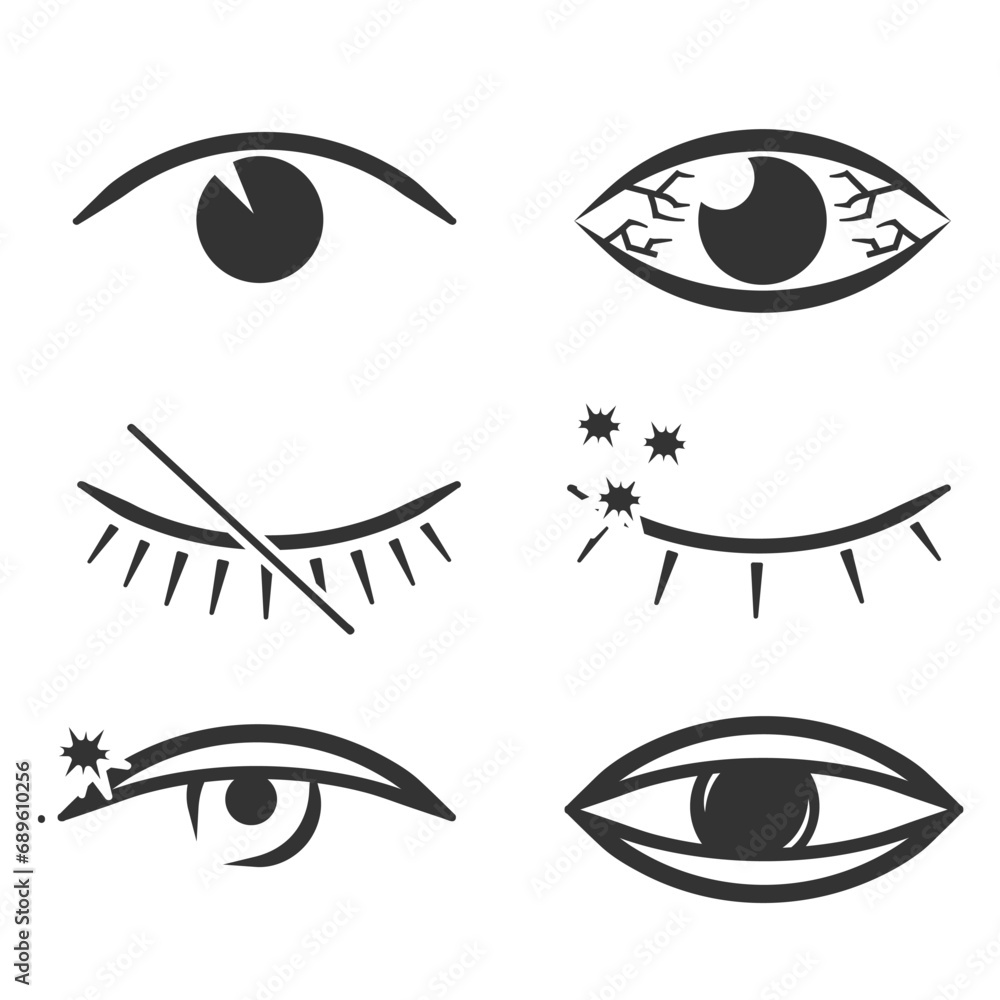 Open and closed eyes images, sleeping eye shapes with eyelash, vector ...