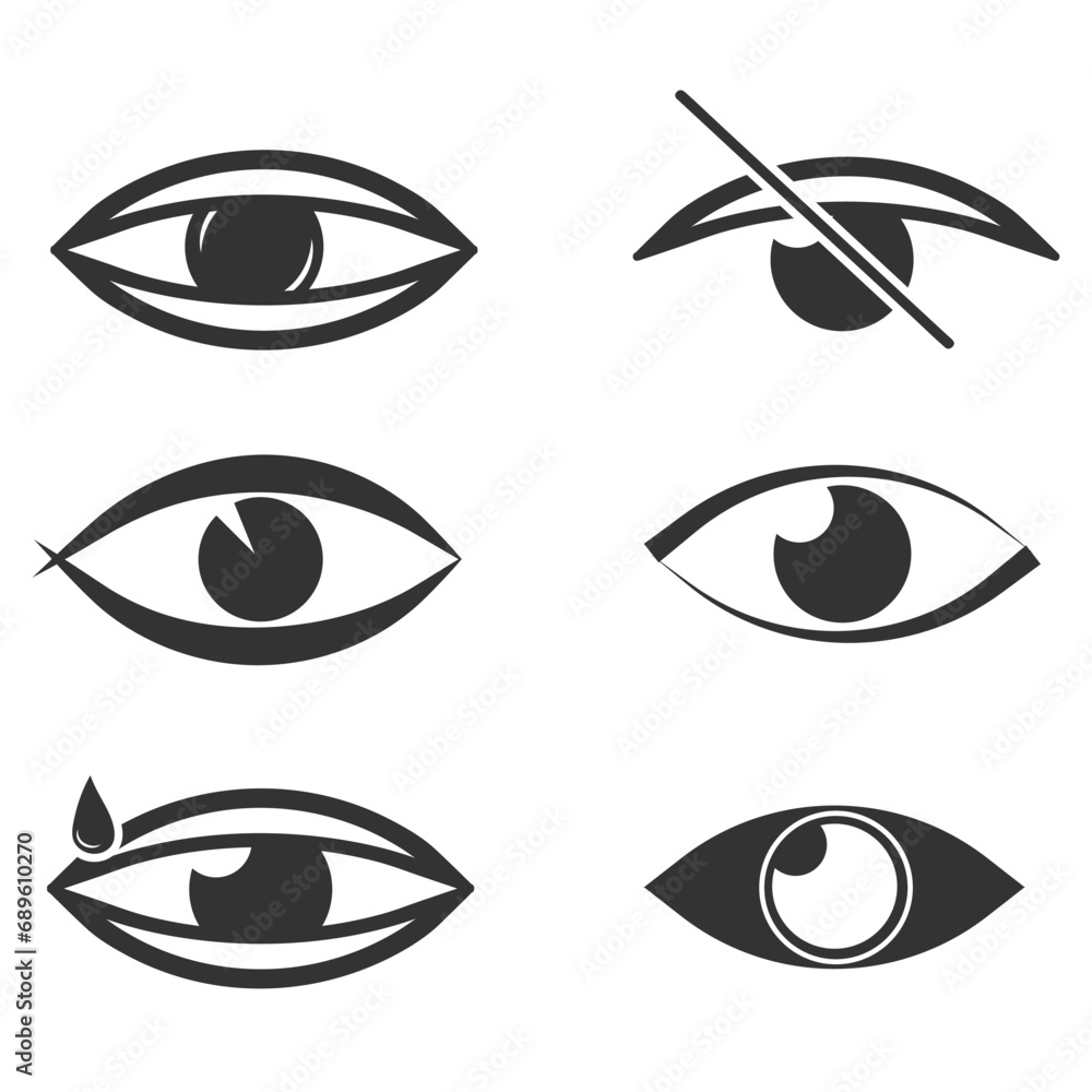 Open and closed eyes images, sleeping eye shapes with eyelash, vector ...
