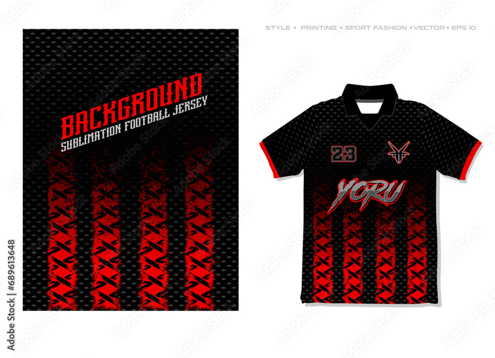 sublimation sport jersey design background red black stripes abstract ...