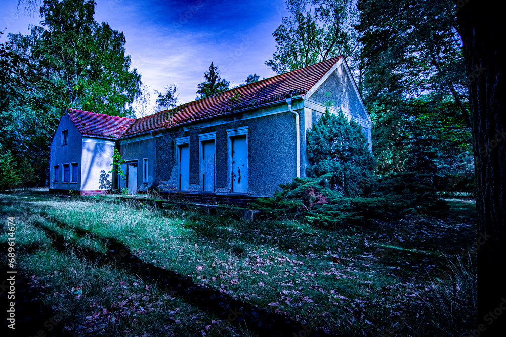 The old cemetery chapel with morgue and coffin elevator. Stock Photo ...
