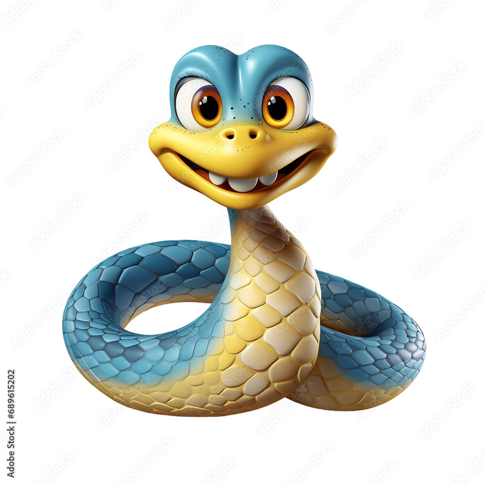 Snake Cartoon Isolated White on a transparent background Stock Photo ...