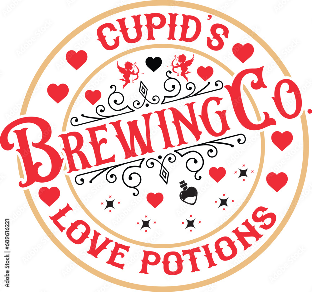 Vetor de Cupid's Brewing Co SVG, Farmhouse Valentine svg, Cupid's ...