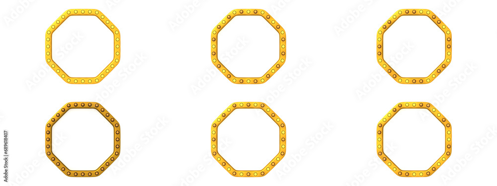 Light bulb animation frame sequence. frame gold border light retro ...