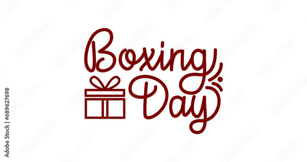 Vidéo Stock Boxing Day text animation with alpha channel. Handwritten ...