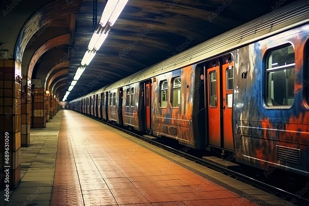 The underground subway system of a major city - a vital urban ...