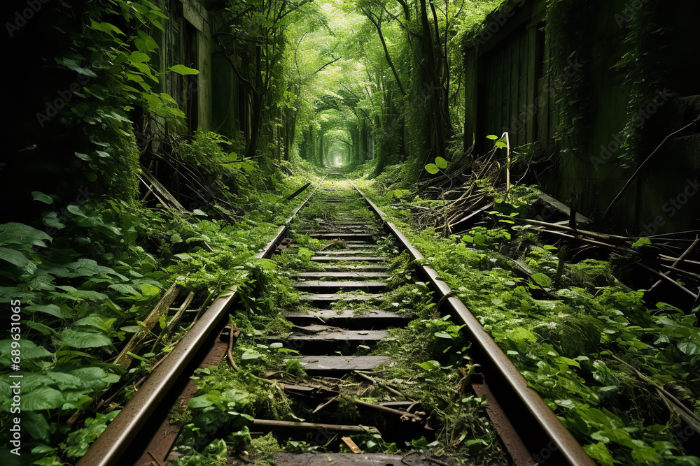 Abandoned train tracks being slowly reclaimed by nature - where ...