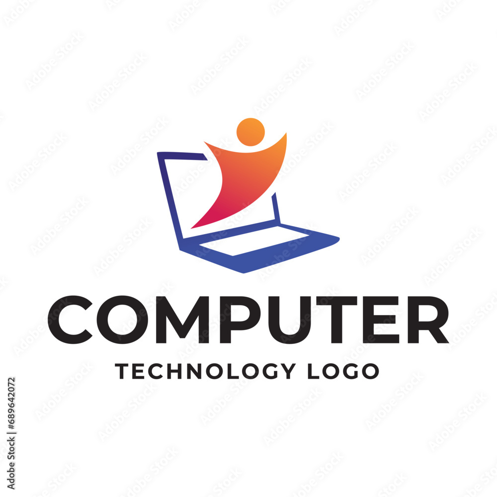 Computer logo design. Pc fix, repair, Computer maintenance service ...