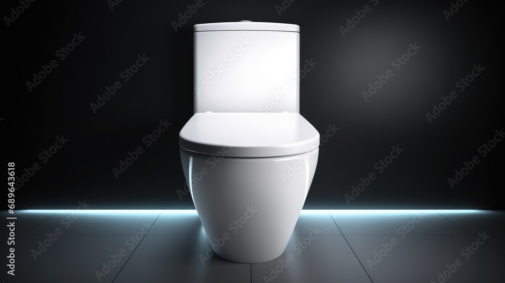 Clean, modern white toilet with sleek design. Hyper-realistic image ...