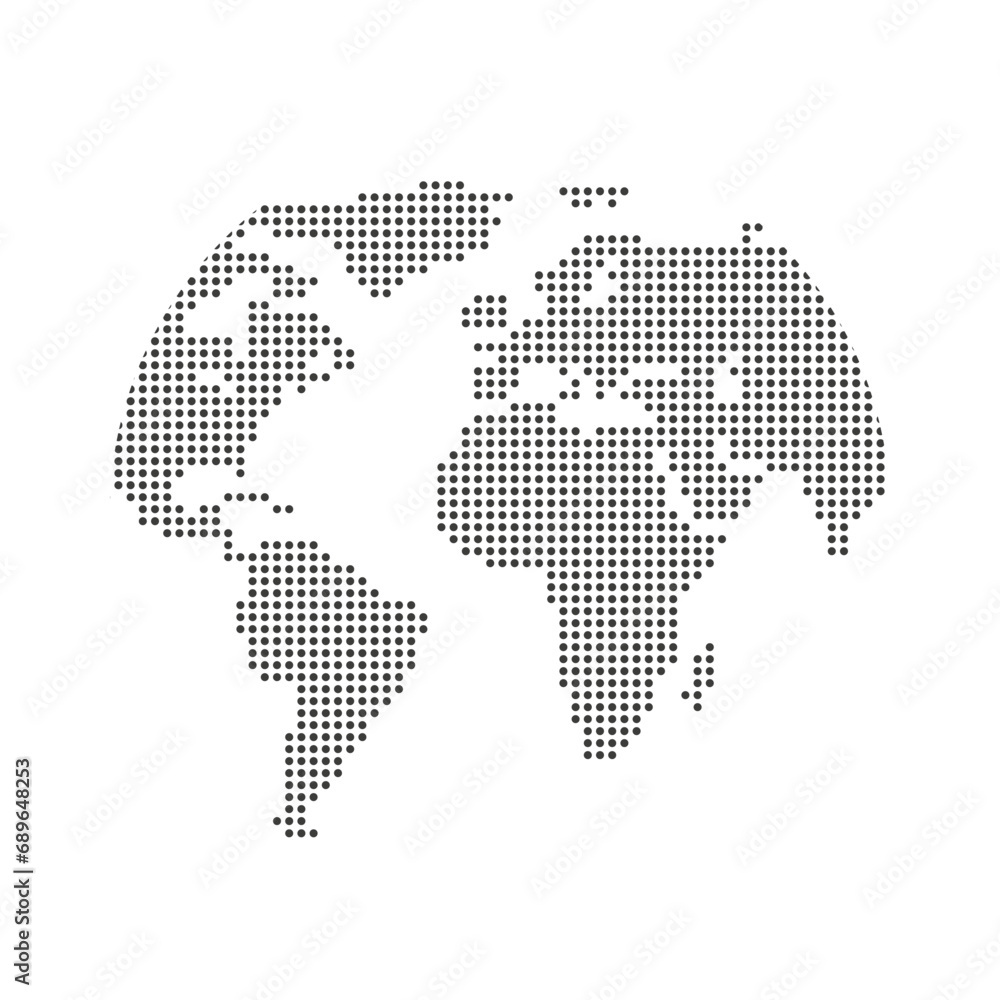 Vettoriale Stock Globe shape, World map created from dots. Dotted black ... Vettoriale Stock Globe shape, World map created from dots. Dotted black ...