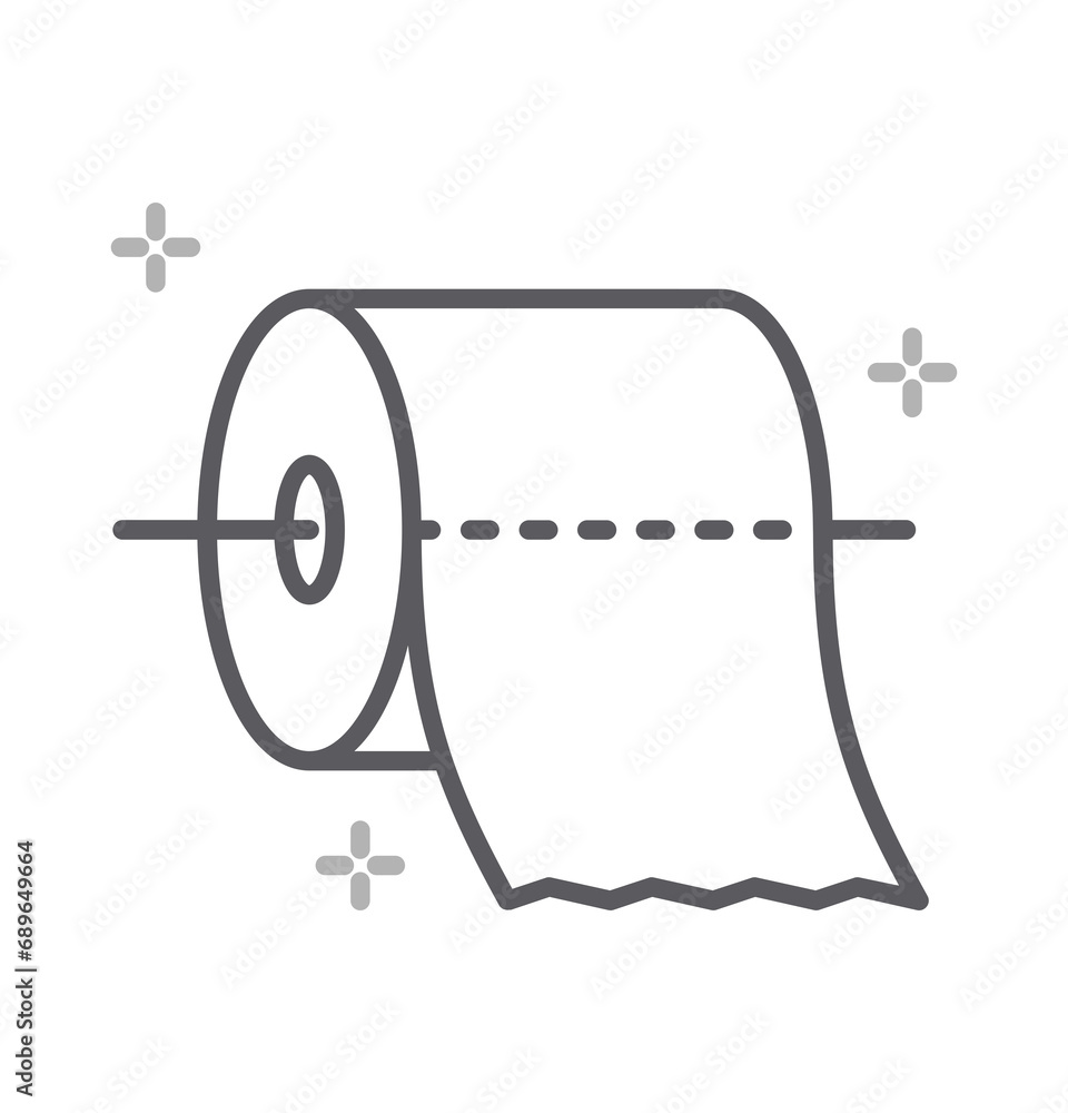 Toilet and tissue paper line icons, Various toilet and tissue paper ...