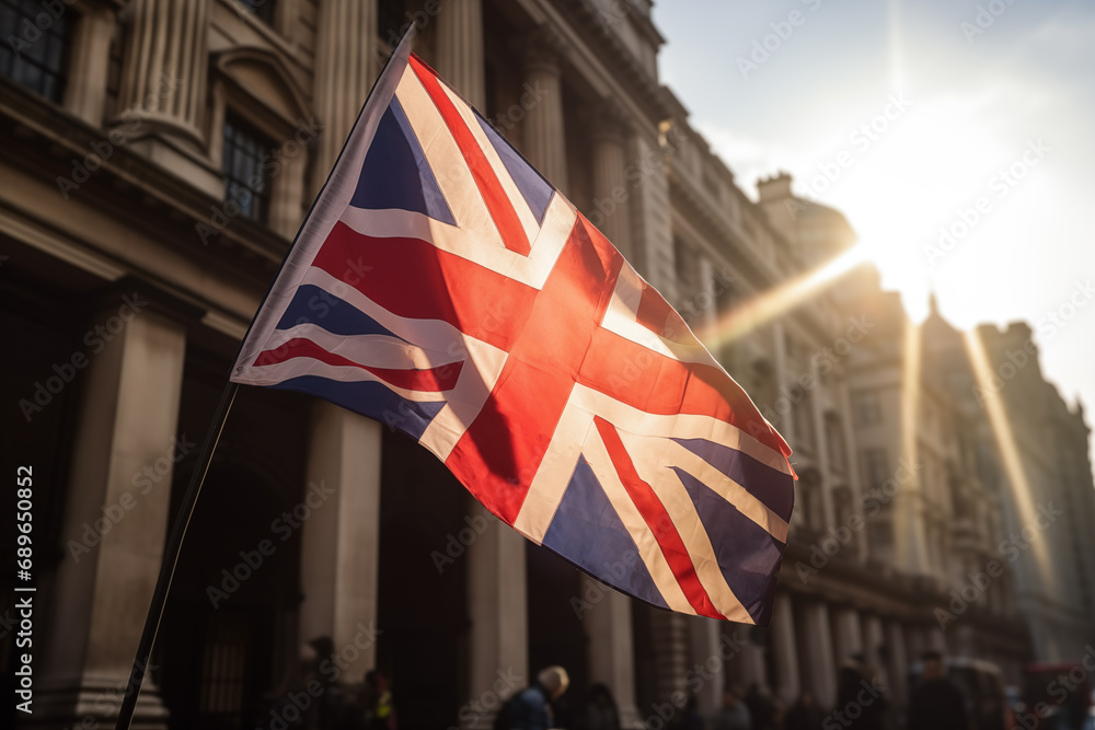 Flag of Great Britain, United Kingdom. City of London flag background ...