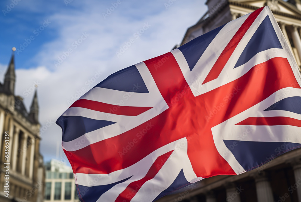 Flag of Great Britain, United Kingdom. City of London flag background ...