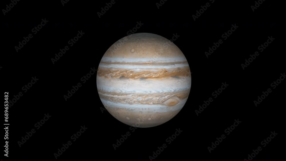 Jupiter is a rotating planet of the solar system on a transparent ...
