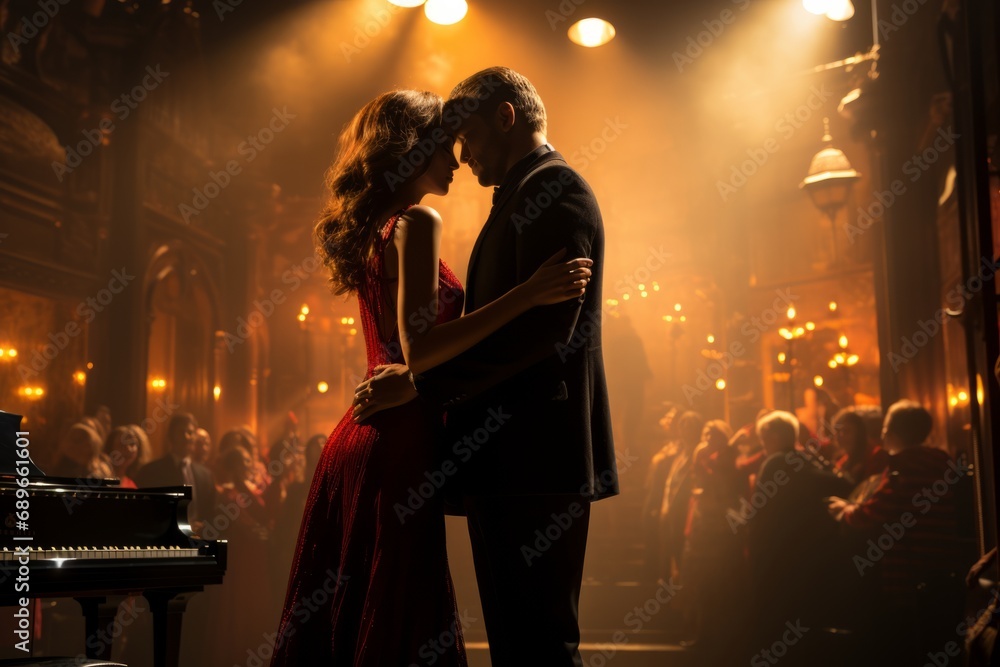 Dramatic tango performance on a grand stage, Generative AI Stock Photo ...