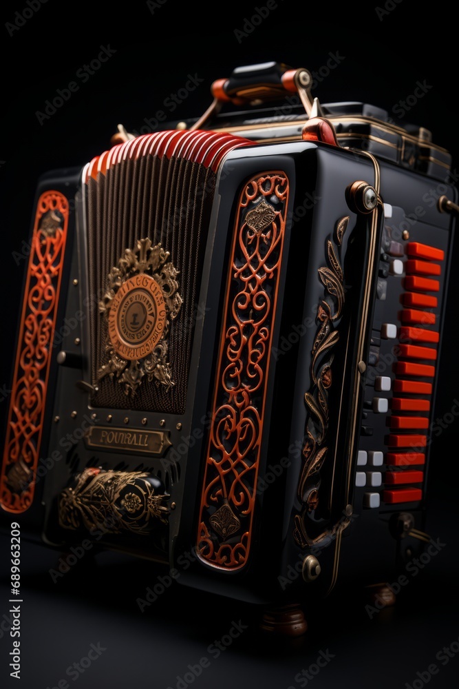 Tango bandoneon, a key instrument in tango music, Generative AI Stock ...