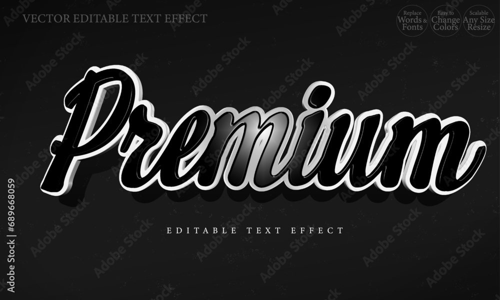 Editable Text Effect | Title logo style with black background and ...
