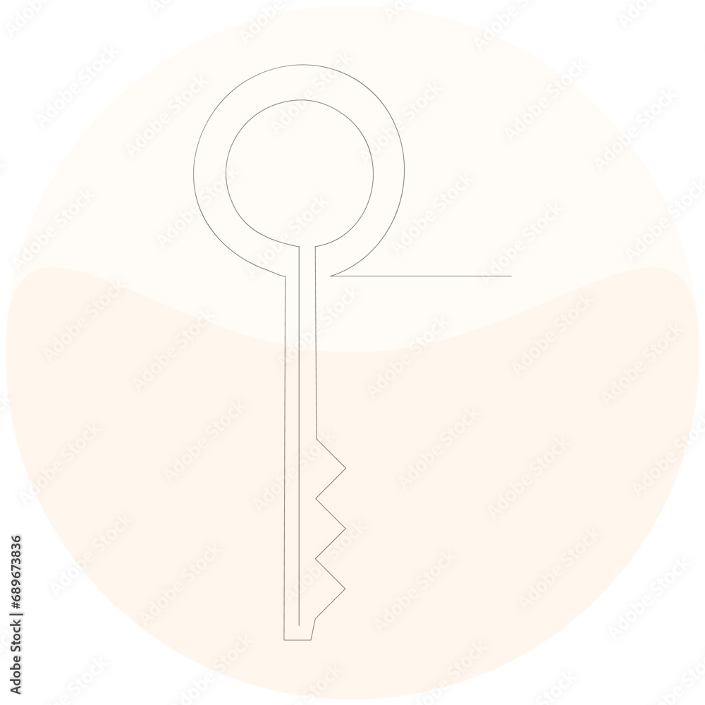 Continuous single line art of key, House Key simple line drawing vector ...