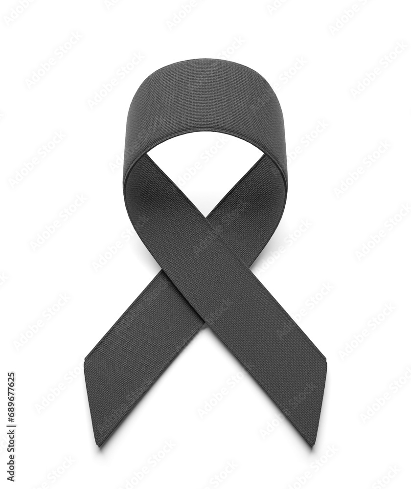 Skin cancer. Black ribbon as a symbol of skin cancer awareness ...
