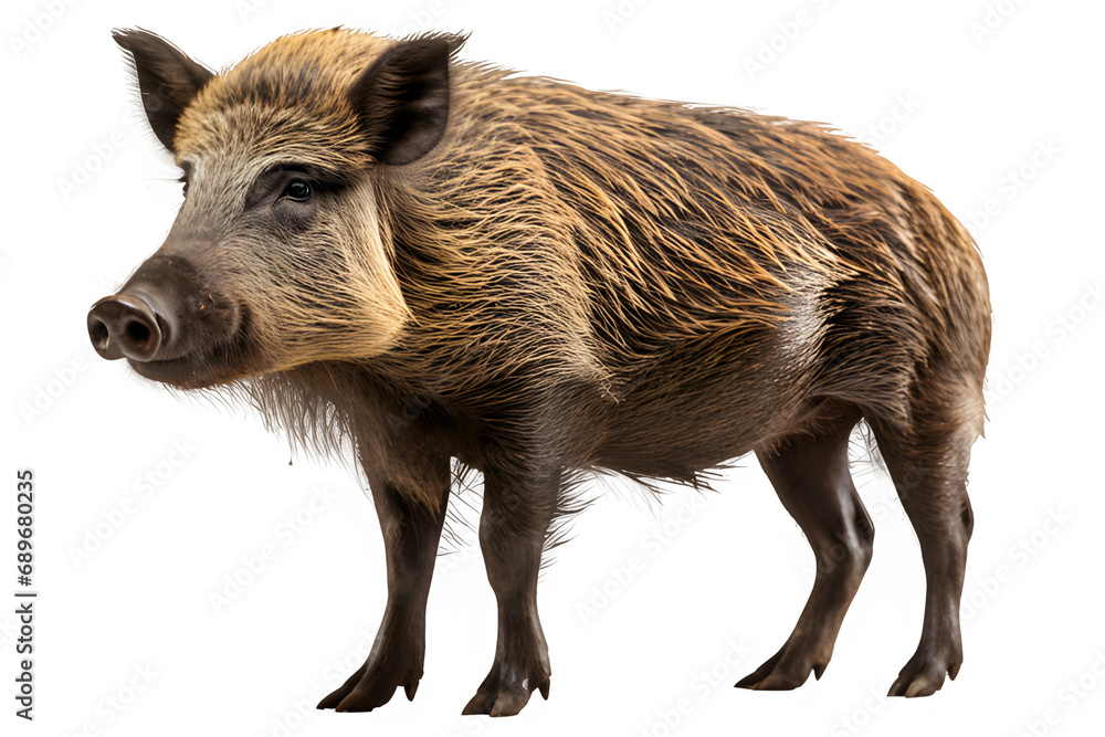 wild boar side view isolated on transparent background ,generative ai ...