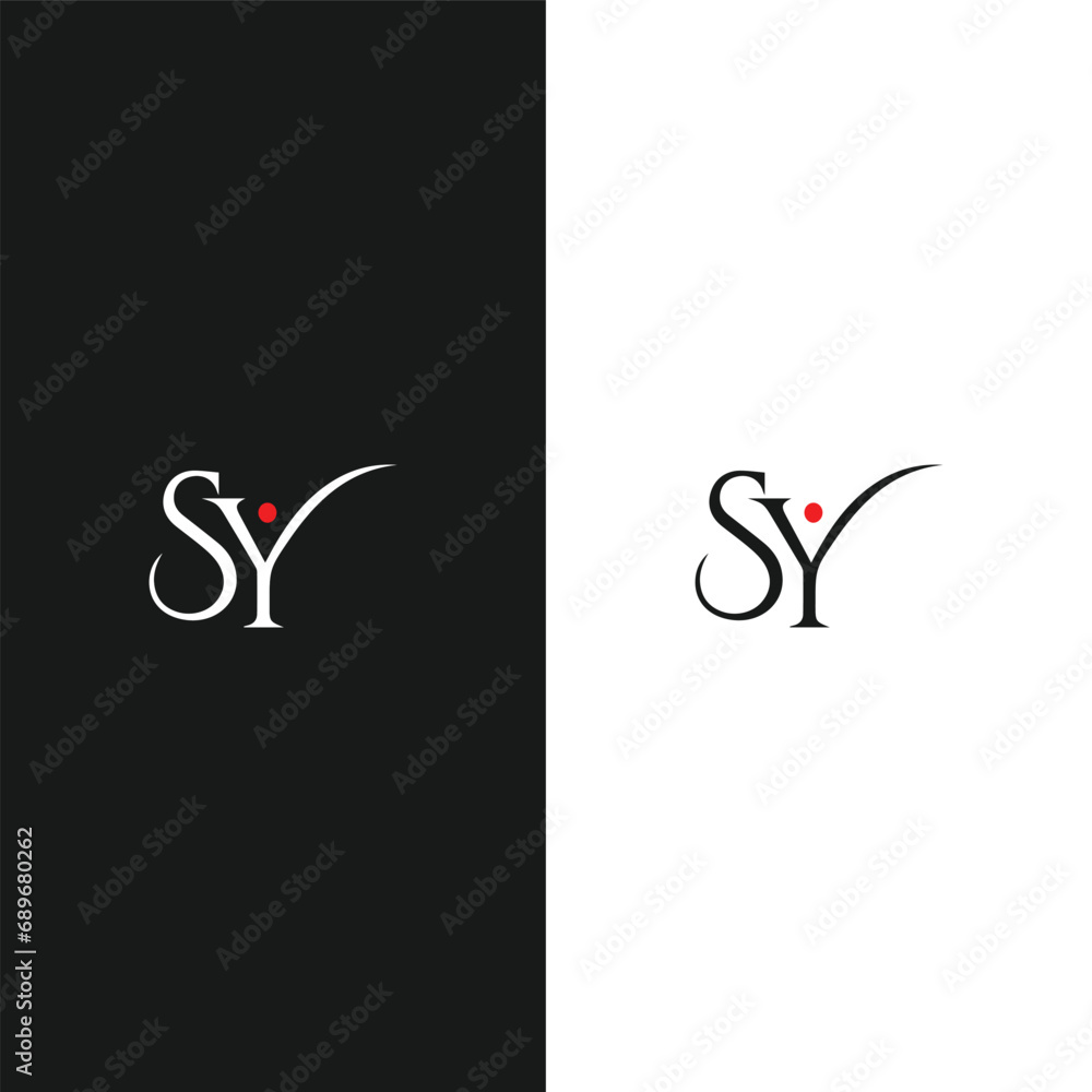 SY logo. S Y design. White SY letter. SY, S Y letter logo design ...