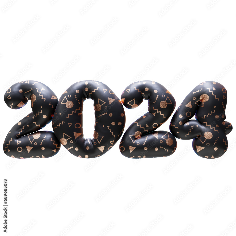 ภาพประกอบสต็อก 2024 3D numbers with inflated effect. Inflated New Year ... ภาพประกอบสต็อก 2024 3D numbers with inflated effect. Inflated New Year ...