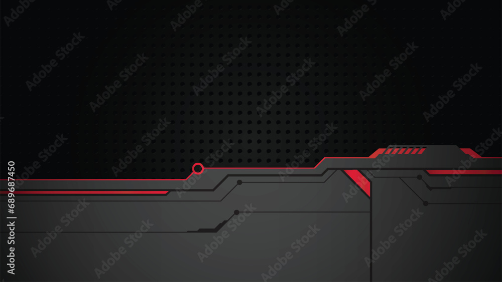 abstract black background of metallic red display futuristic sci fi hud ...