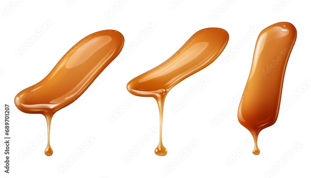 caramel dripping isolated on transparent background cutout Stock ...