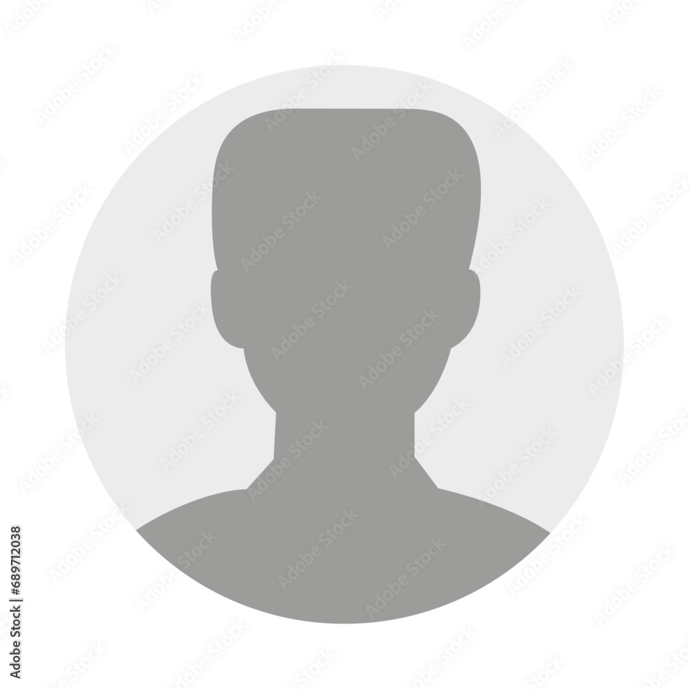 Vector flat illustration in grayscale. Avatar, user profile, person ...