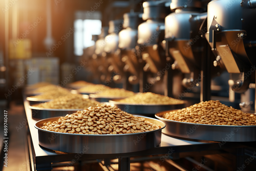 Factory of dog or cat feed dry food production of combined pelleted ...