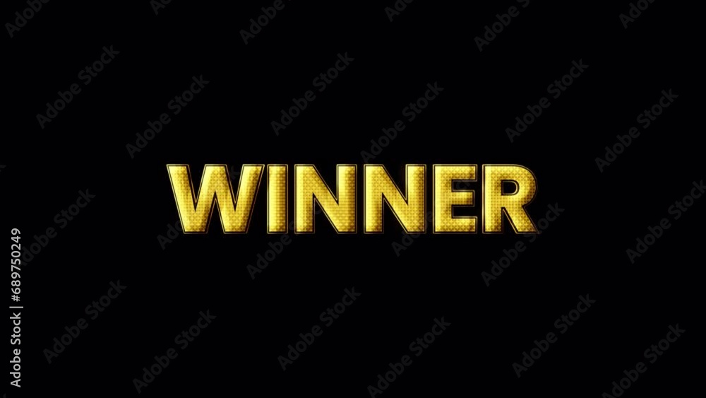 Winner. Word "winner" in 3D style. 3D winner text. Golden winner text ...