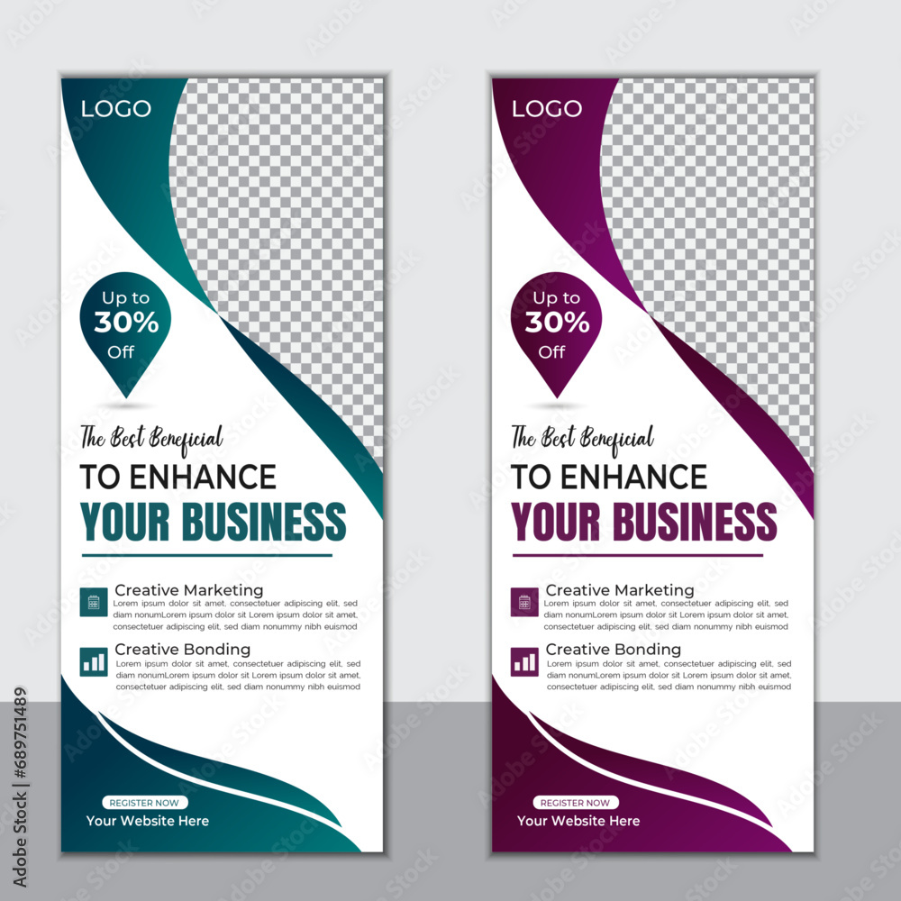 Corporate business conference roll up banner designs for x stand with ...