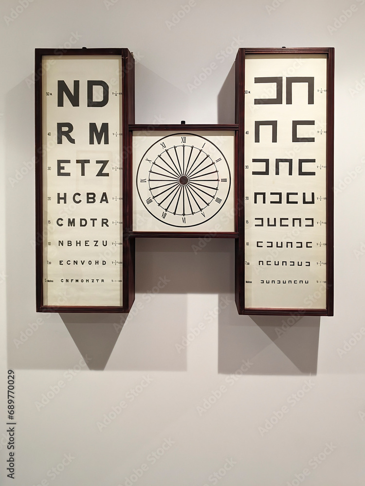 Beautiful and traditional classic optotype, letter structure used to ...