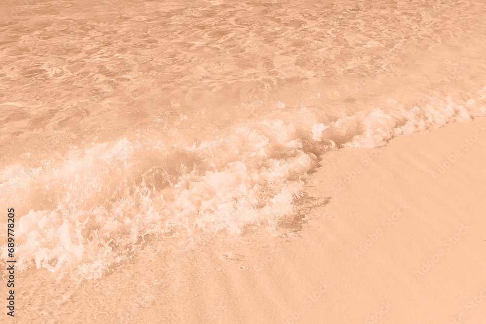 Peach Fuzz color. Natural sand and sea water Peach Fuzz color 2024 ...