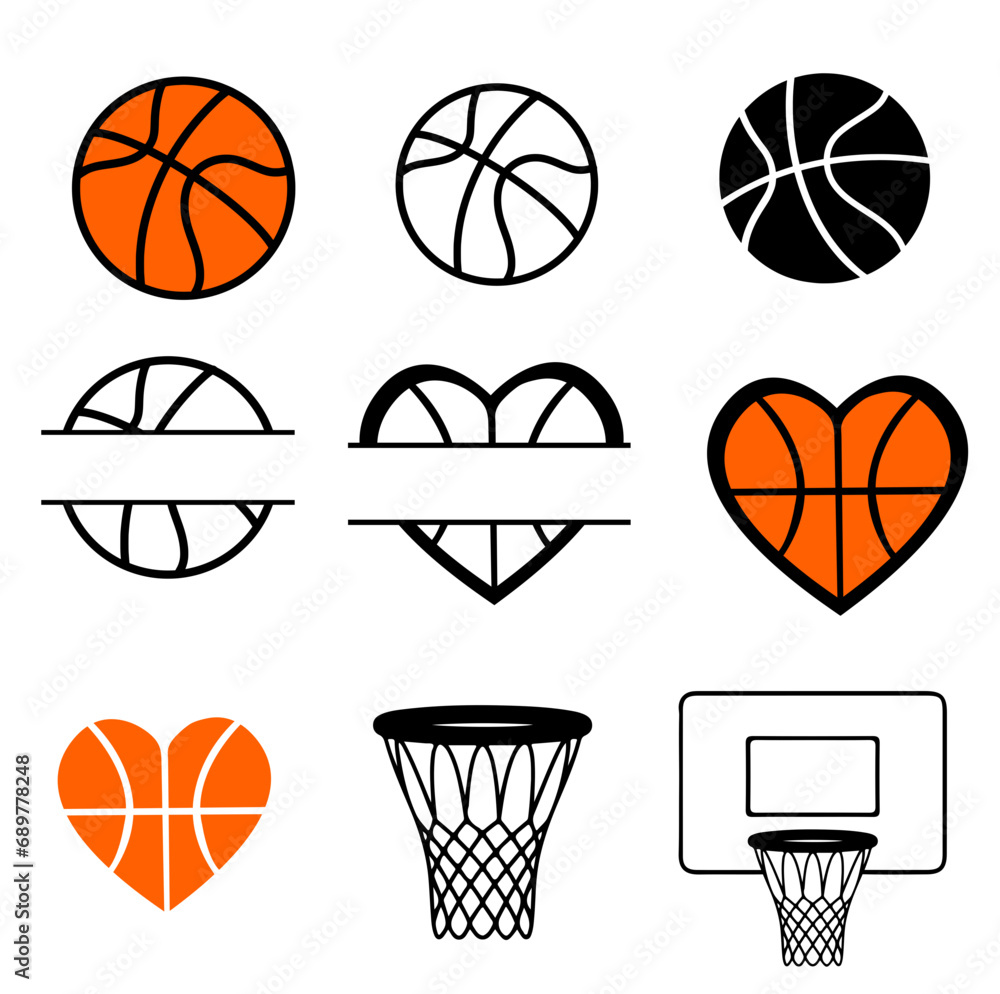 Basketball Bundle svg, Basketball svg, Basketball Heart svg, Basketball Cut Files, Basketball ...