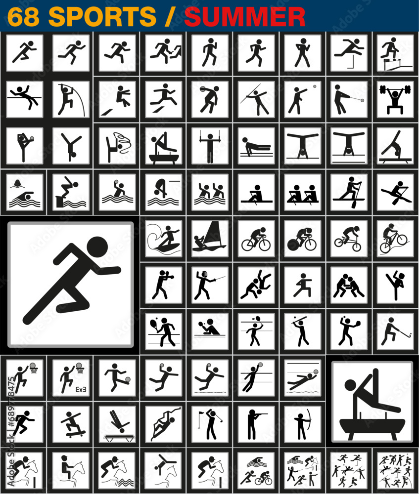 Une collection complète d’icônes ou pictogrammes de sports, pour la ...