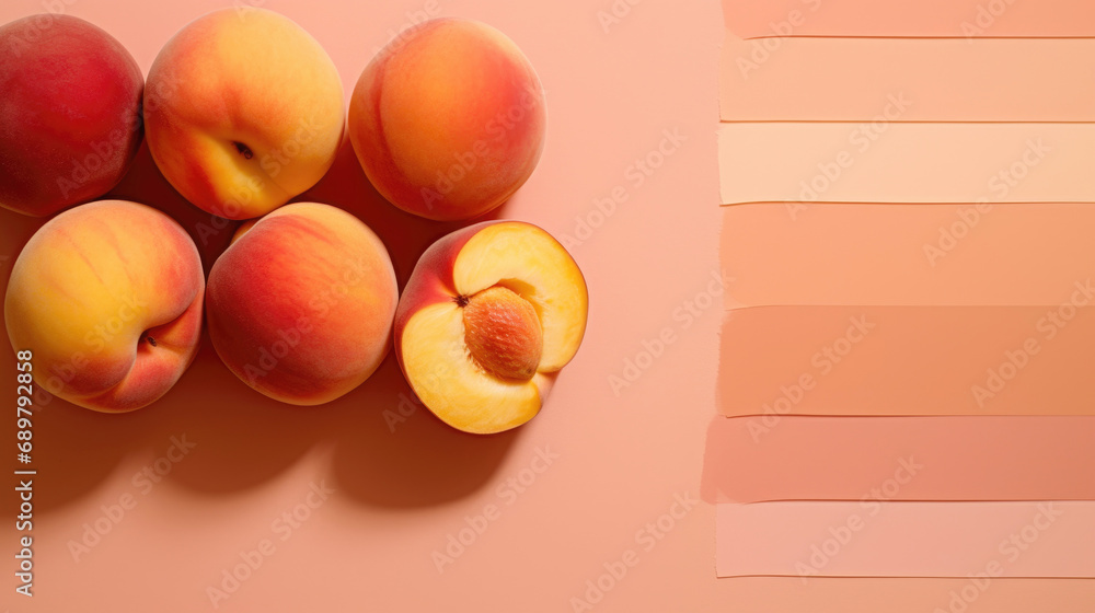 peaches on Peach Fuzz, a delightful, textured composition Stock Photo ...