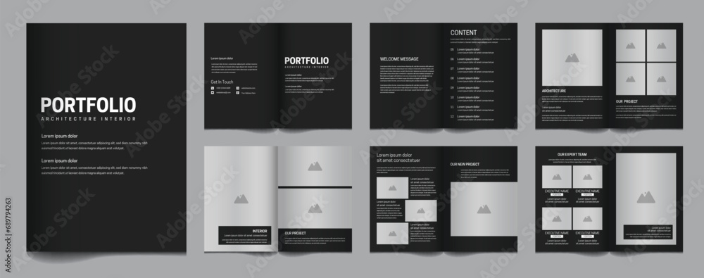 Architecture and interior portfolio template minimalist design Stock ...