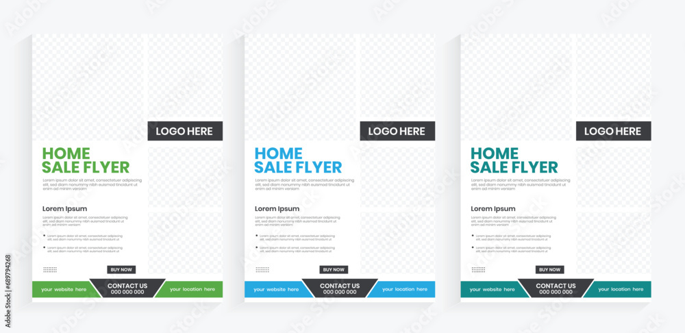 Commercial real estate house sale flyer design, modern real estate ...