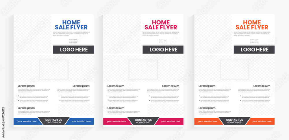 Commercial real estate house sale flyer design, modern real estate ...