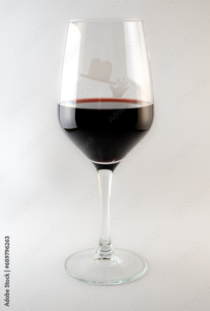 Fotografía de un baso de vino tomada en una caja de luz, con fondo ...