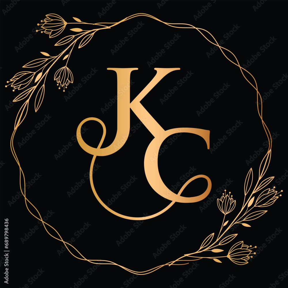 Alphabet K & C Logo, Wedding Logo, K Logo, C Logo, Monogram Logo, kc logo Stock Vector | Adobe Stock
